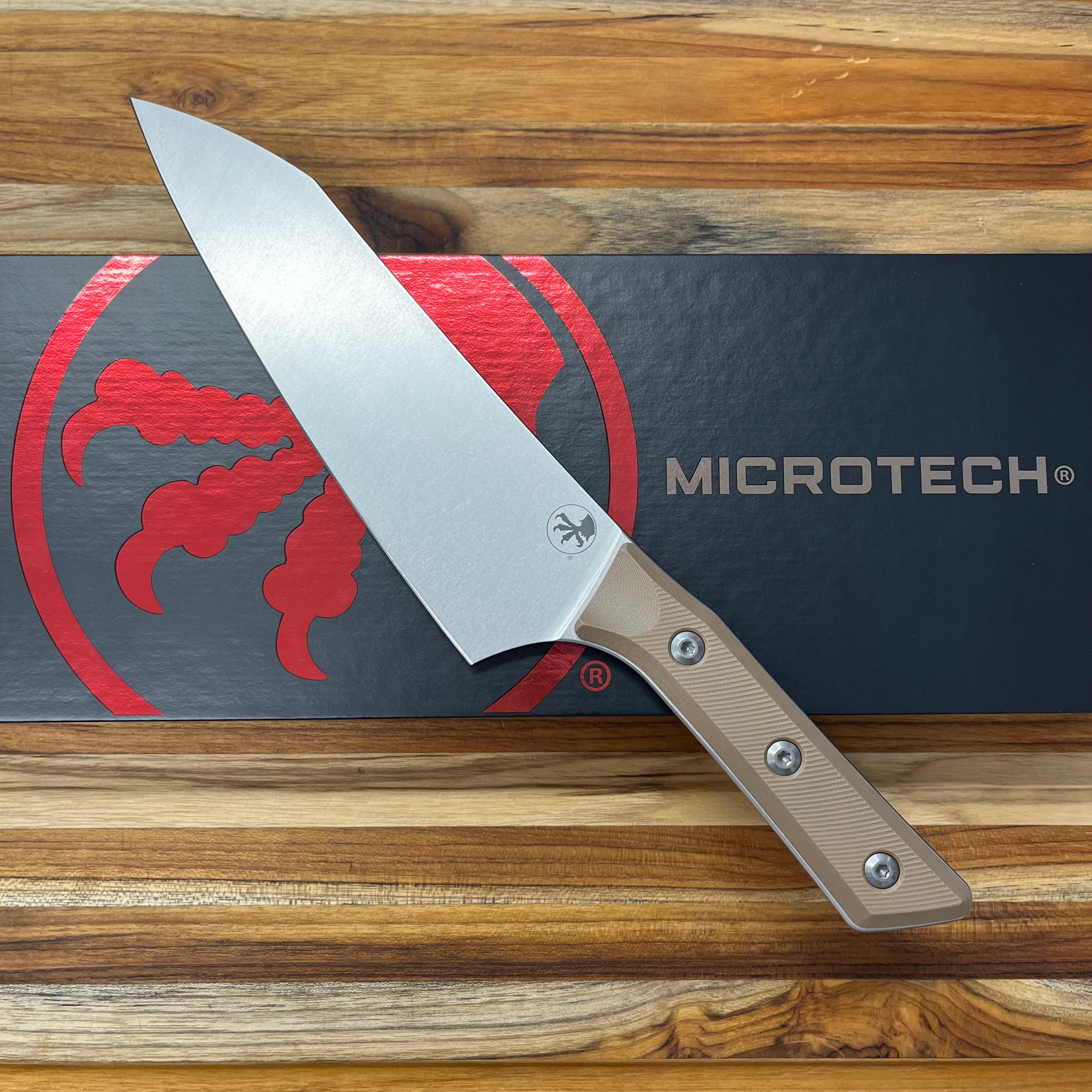 Microtech Culinary 3000-10CE 8" Chef's Knife w/ Coyote Tan G10 | PEC ...