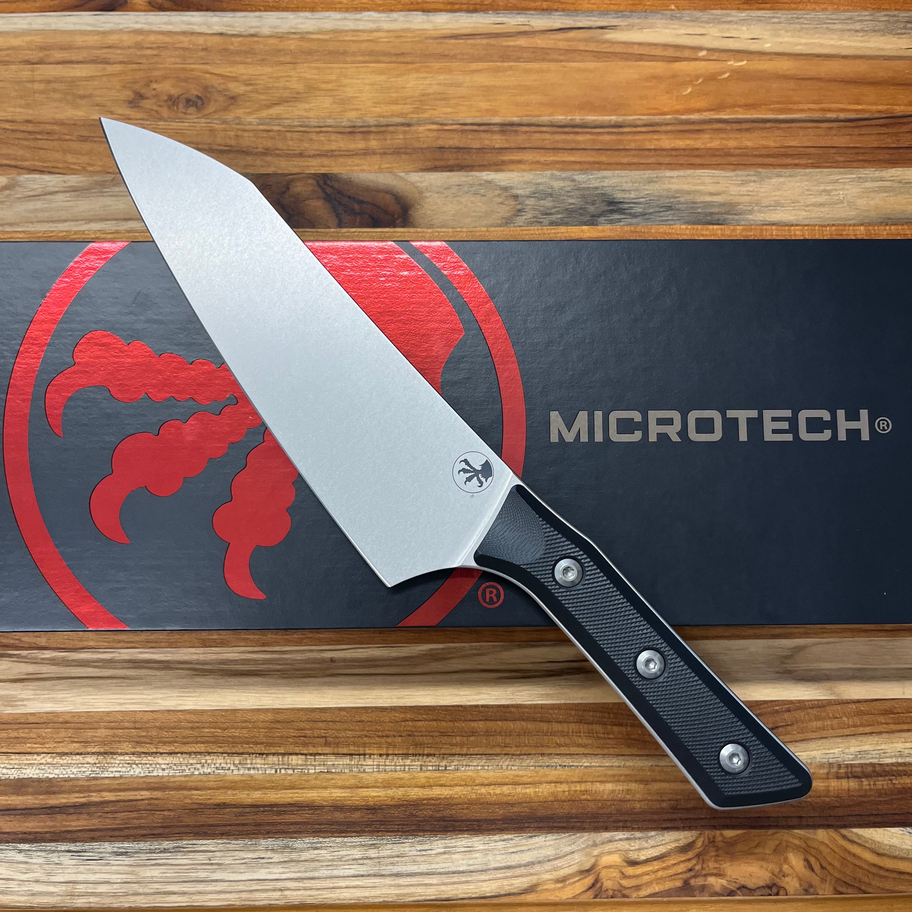 Microtech Culinary 3000-10BK 8" Chef's Knife Black G10 Handle | PEC ...