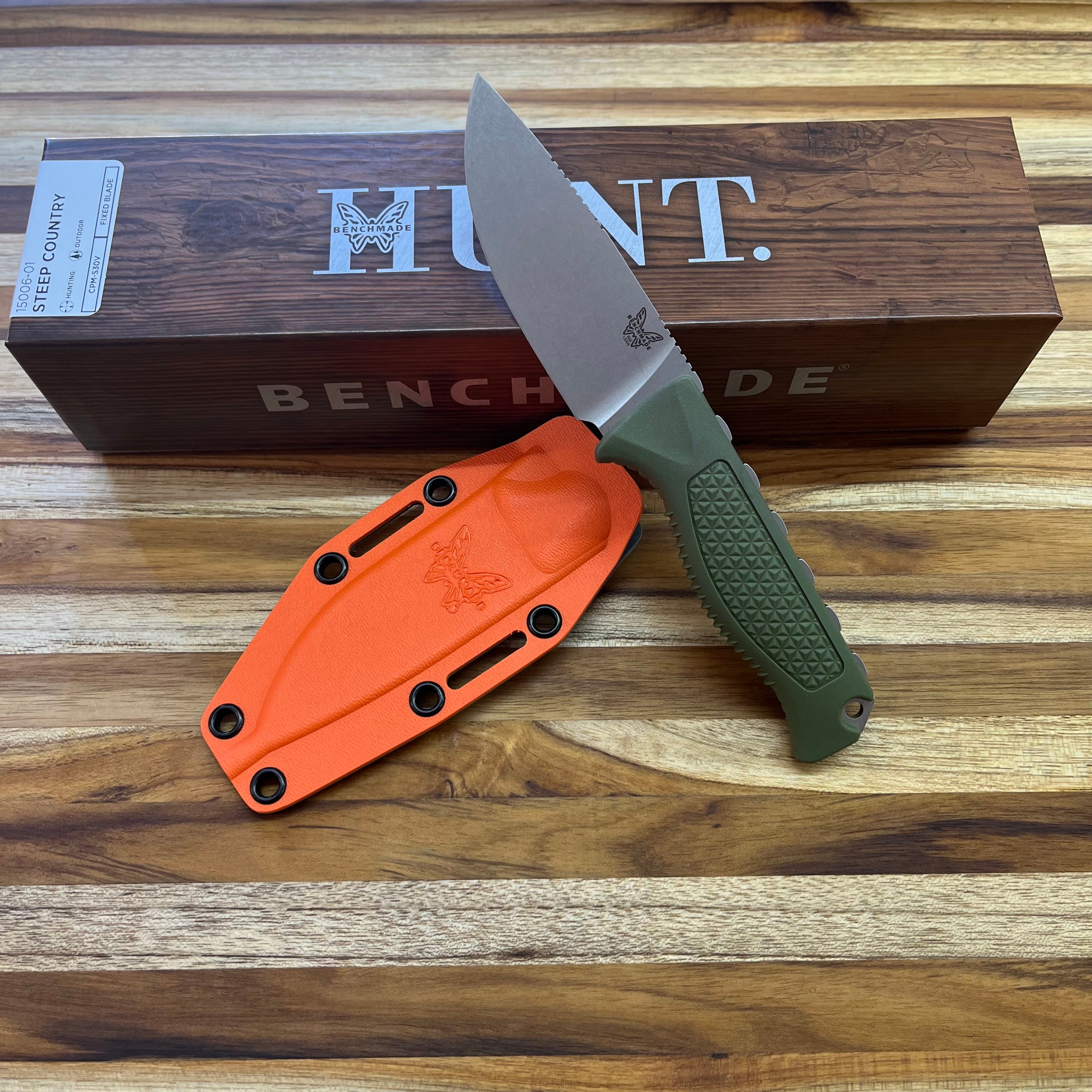 Benchmade 15006-01 Steep Country Dark Olive w/ Sheath | PEC – PERFECT ...